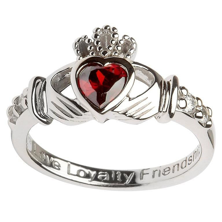 January Birthstone Claddagh Ring – Moloney's Irish Imports